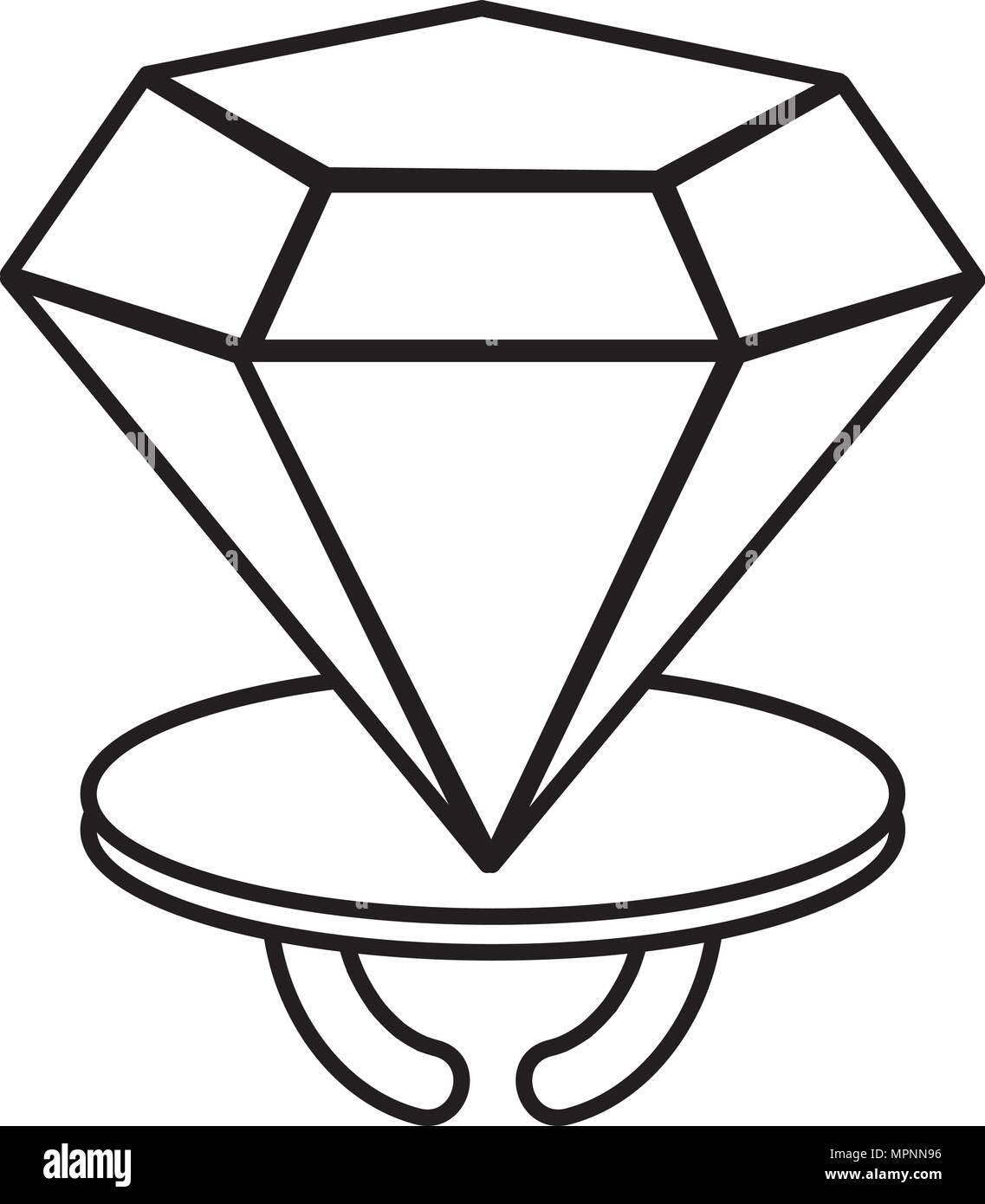 line diamond engagenment ring wedding romance vector illustration Stock ...