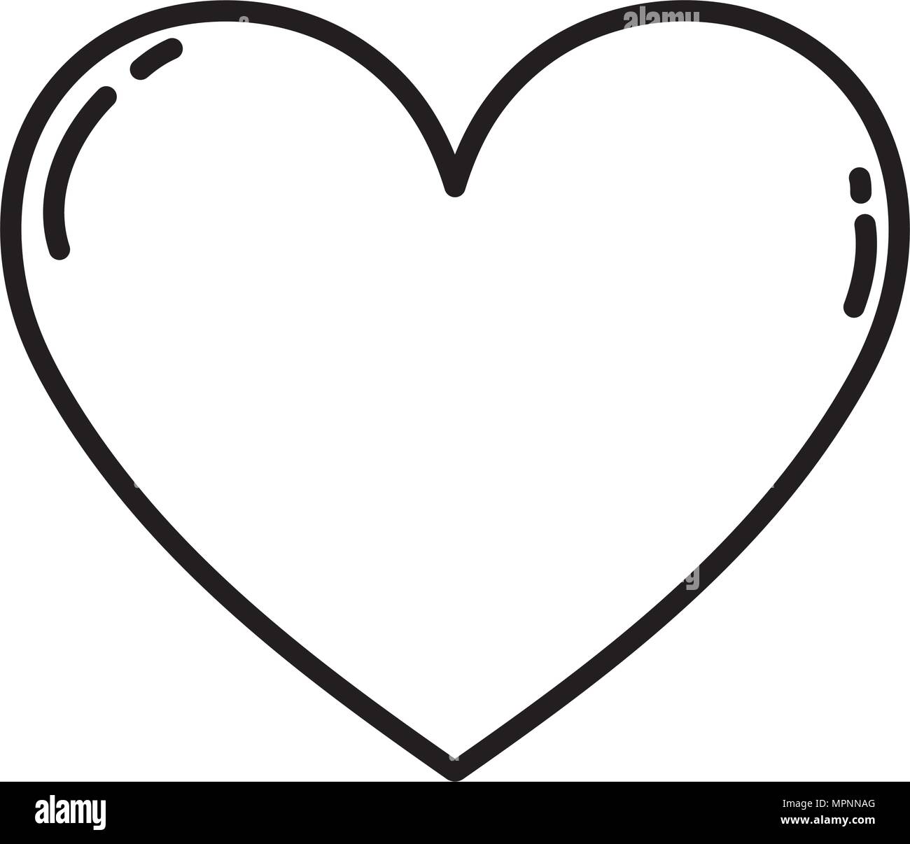 line shape heart symbol of passion and love vector illustration Stock ...