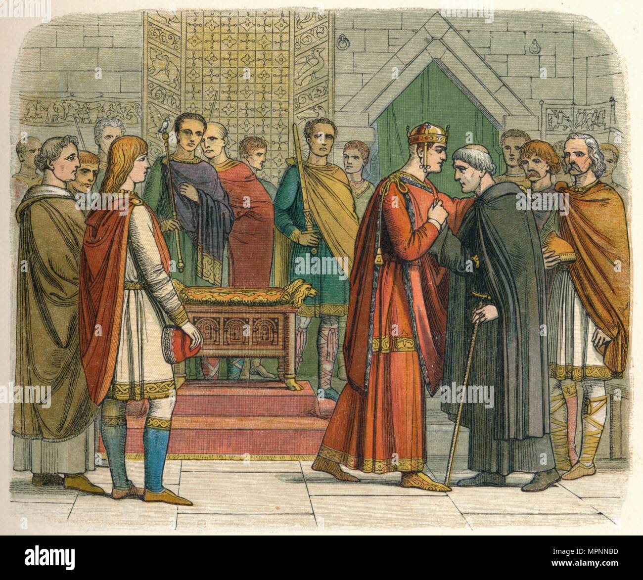 'The King pays court to the English leaders', c1066 (1864). Artist ...