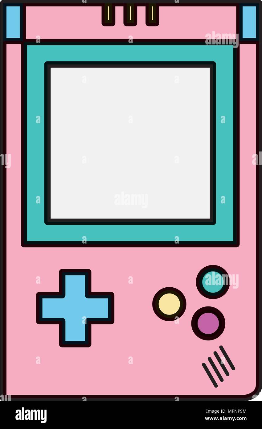 color tetris handheld videogame console simulador vector illustration ...