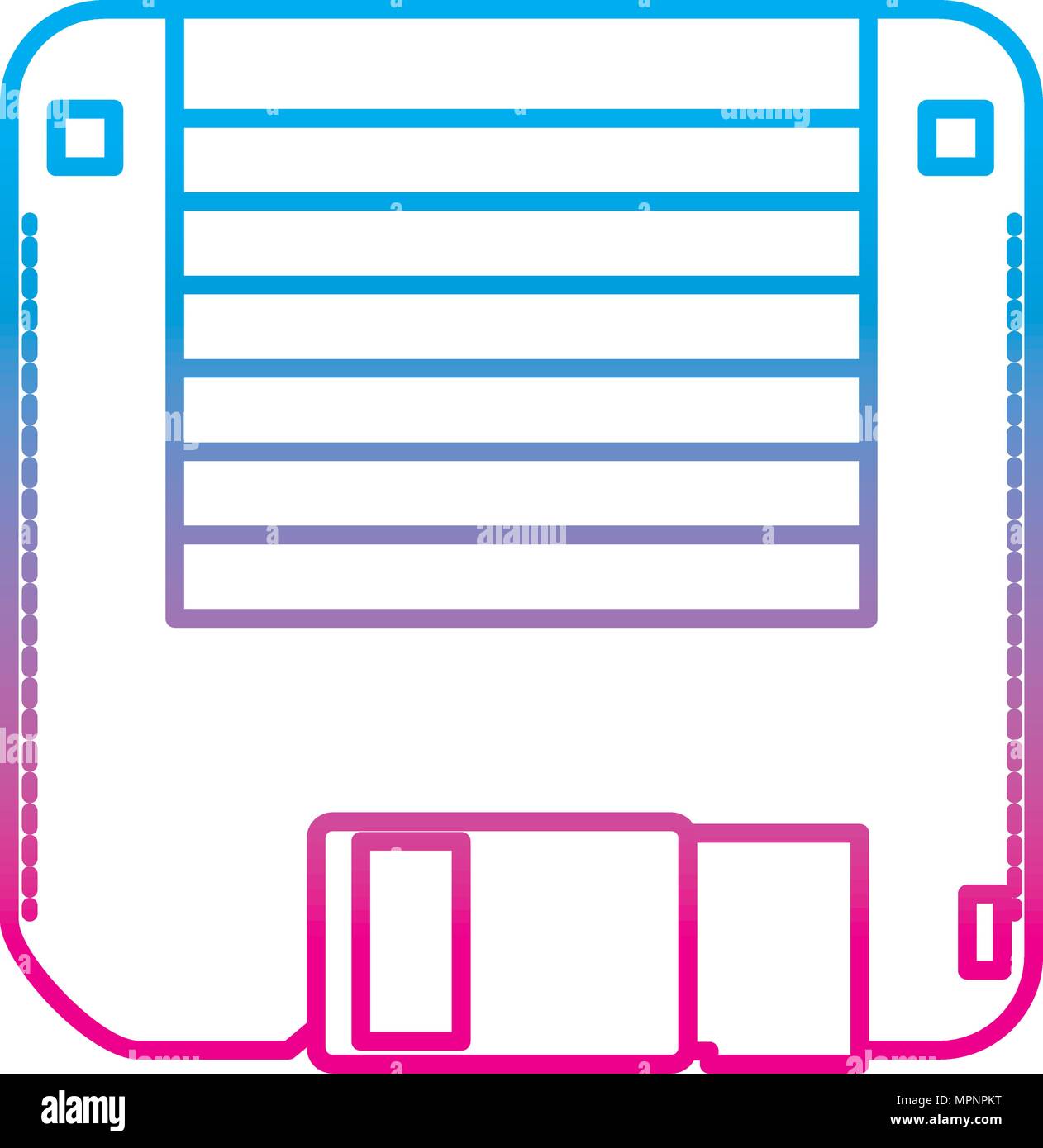 degraded line retro electronic diskete media object vector illustration ...