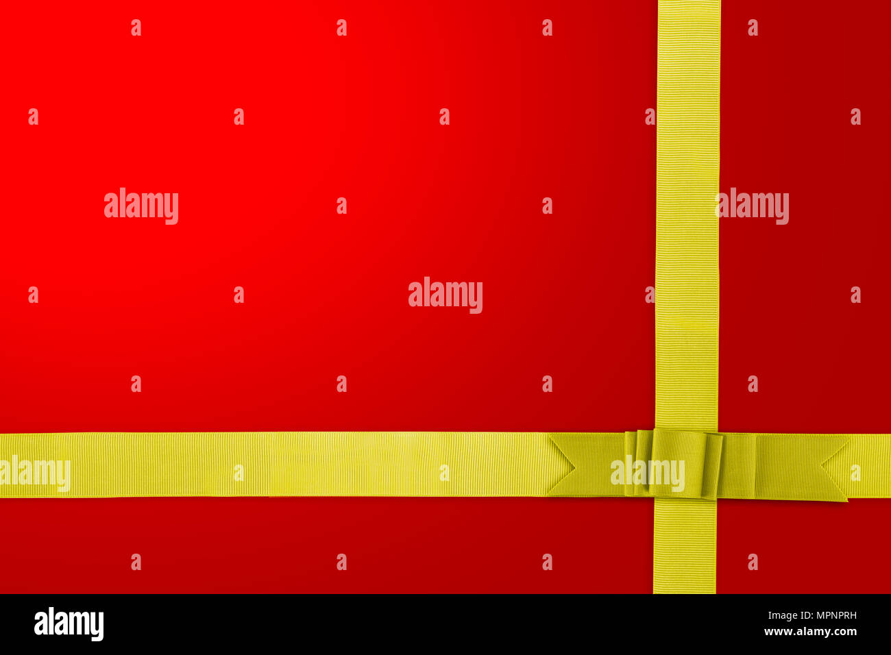 Illustrative rectangular red gift box with golden ribbon Stock Photo ...
