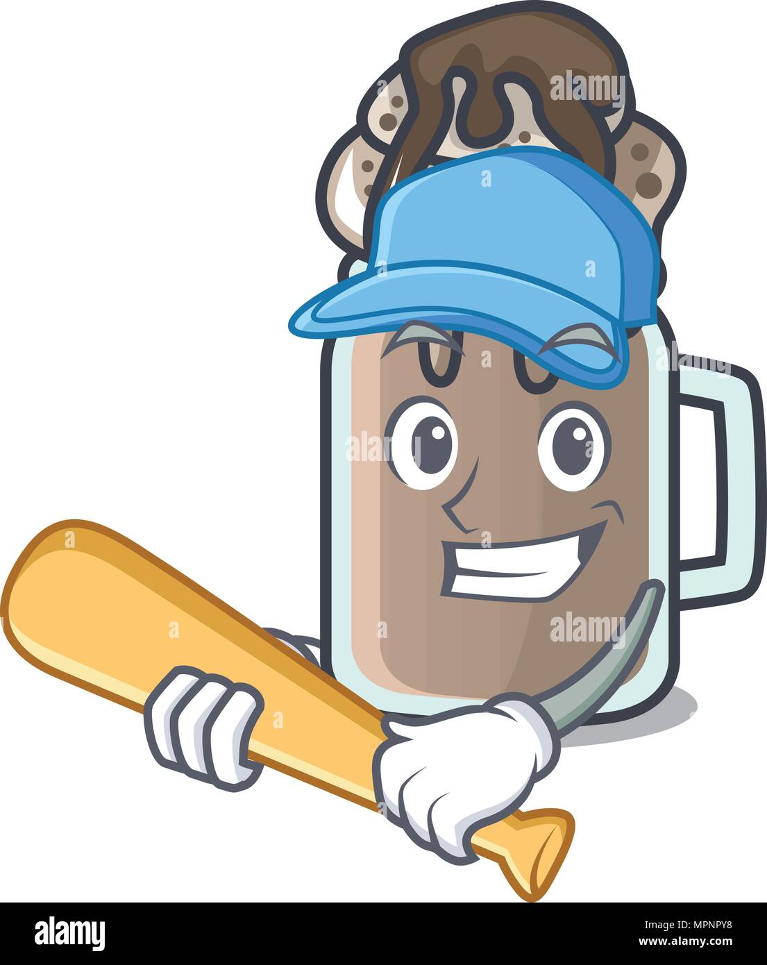 Playing baseball milkshake character cartoon style Stock Vector Image ...