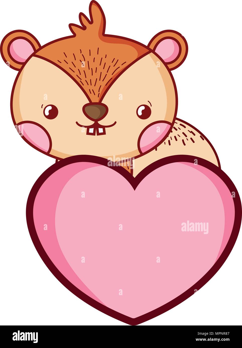cute chipmunk wild animal with heart vector illustration Stock Vector ...