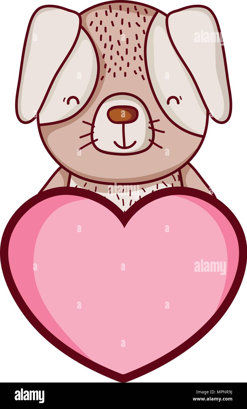 dog cute pet animal with heart vector illustration Stock Vector Image ...