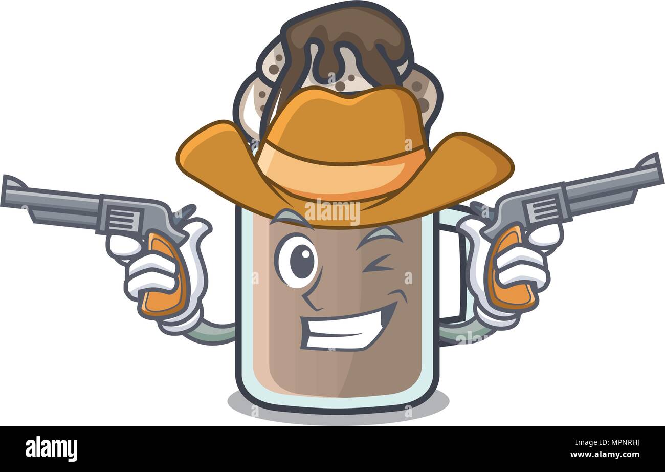 Cowboy milkshake character cartoon style Stock Vector Image & Art - Alamy