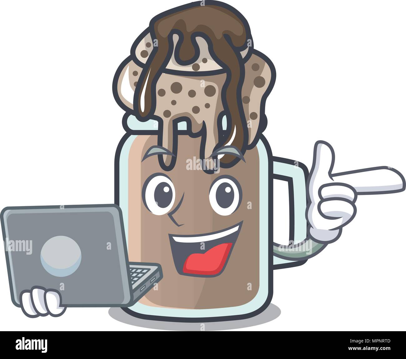With laptop milkshake character cartoon style Stock Vector Image & Art ...