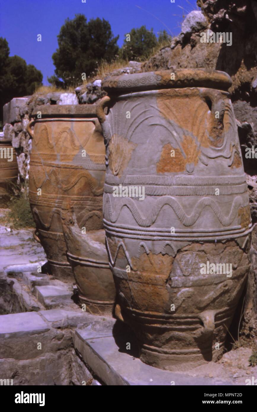 Minoan Pots, Knossos, Crete, c15th century BC. Artist: Unknown Stock ...