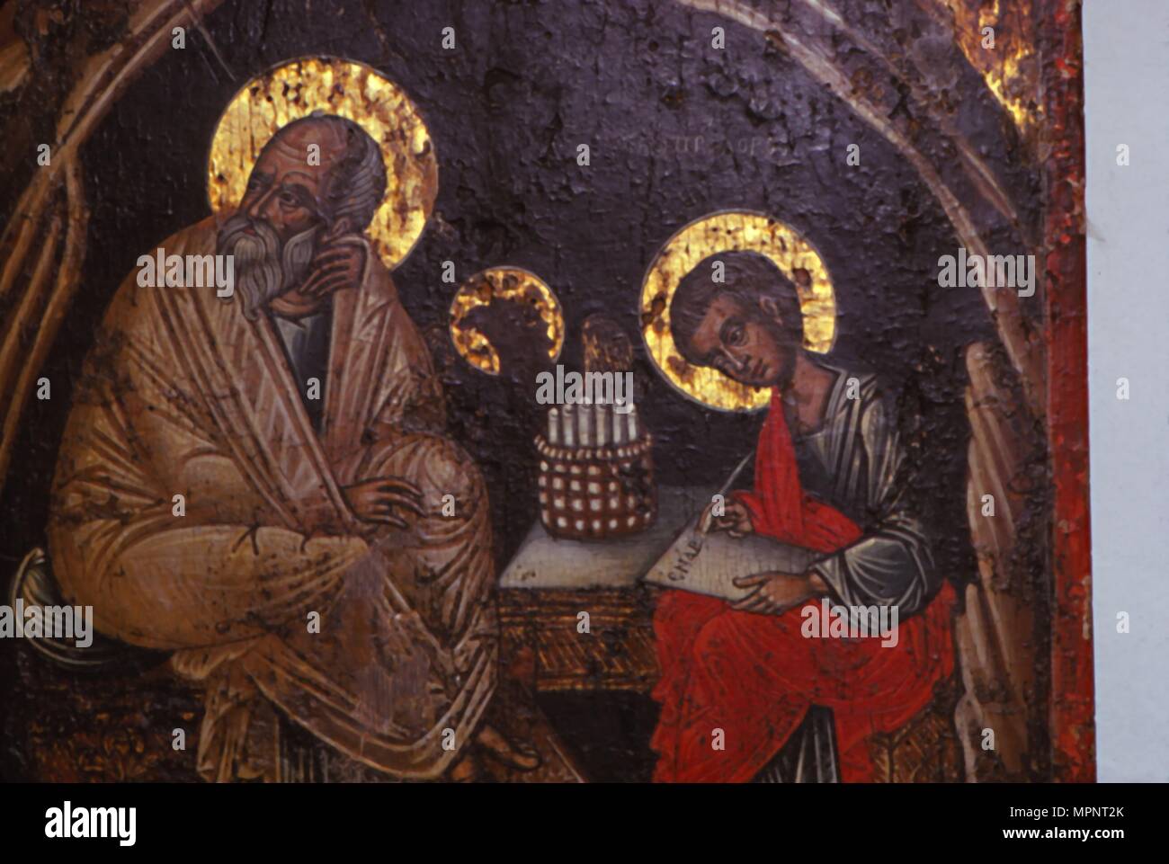 St John dictating to Prochorus, 17th Century. Artist: Unknown Stock ...