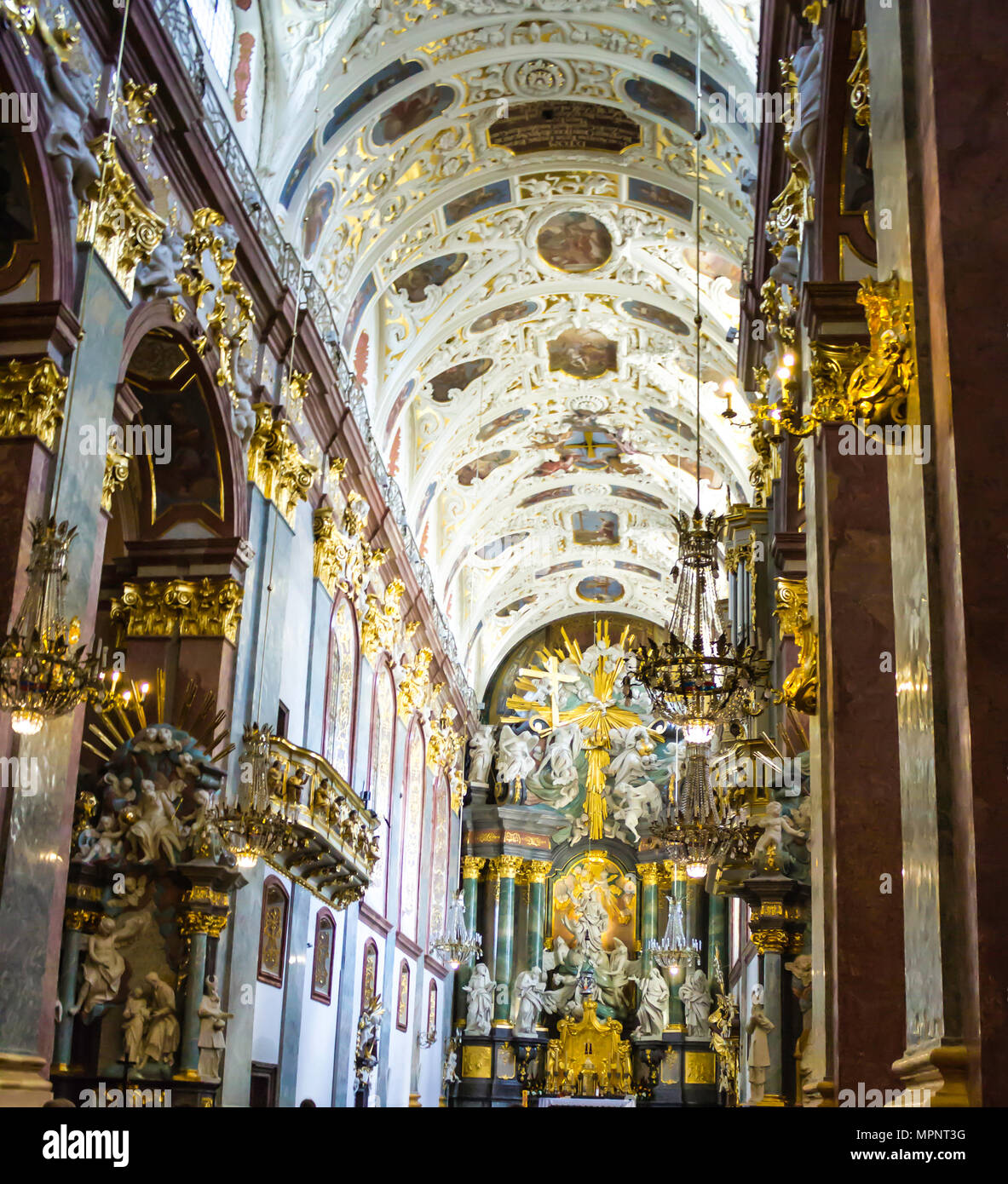 A Catholic monastery on a Jasna Gora. Order of Pauline .Interior of the ...
