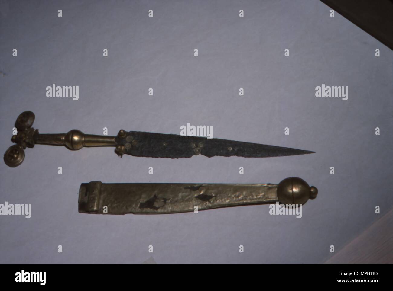 Dagger of Iron Gold and Bronze from a Celtic Burial at Hallstatt, Austria. Celtic Iron Age ...