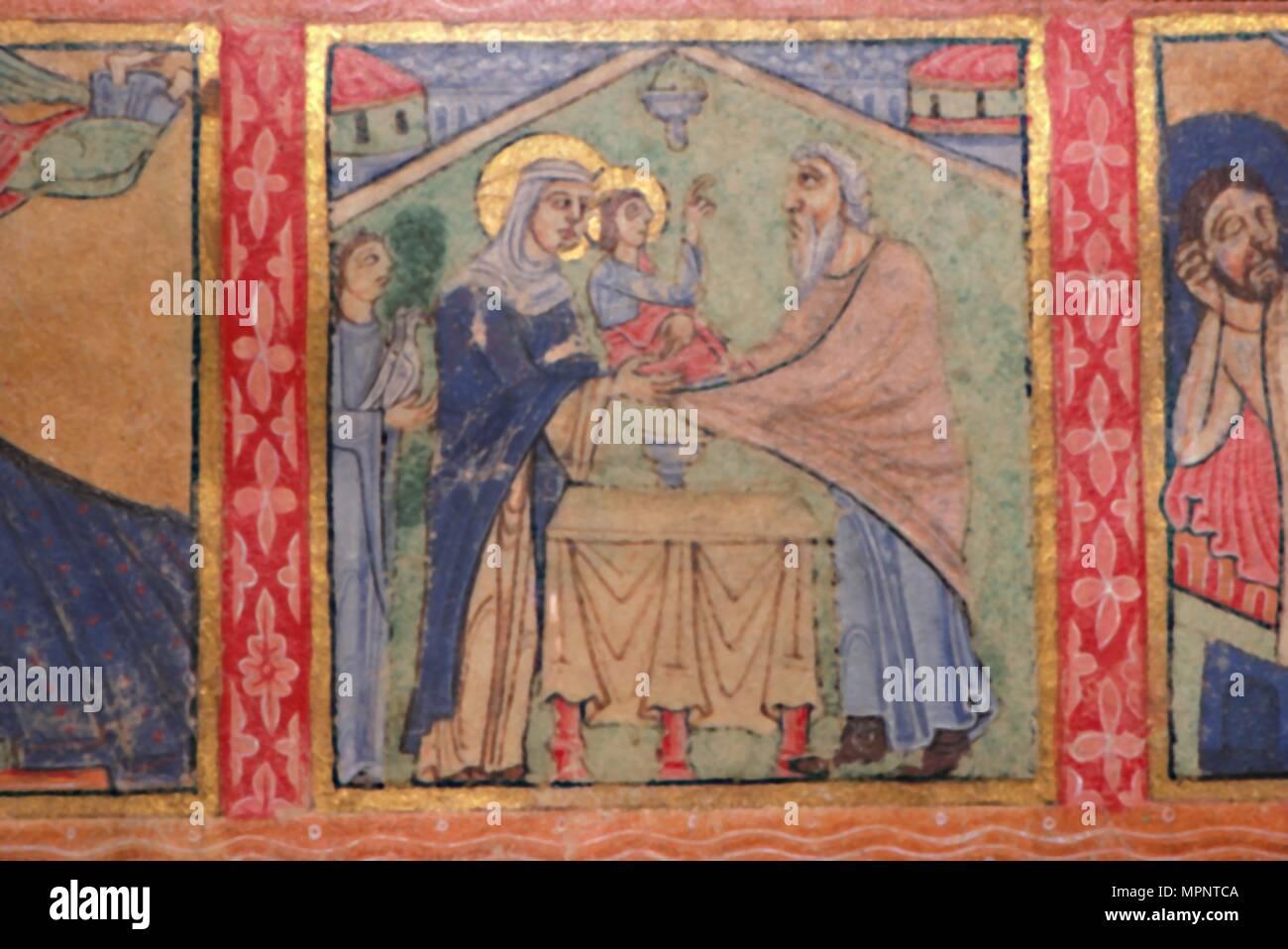 Detail of a Psalter, Presentation of Jesus in the Temple, c1140. Artist ...