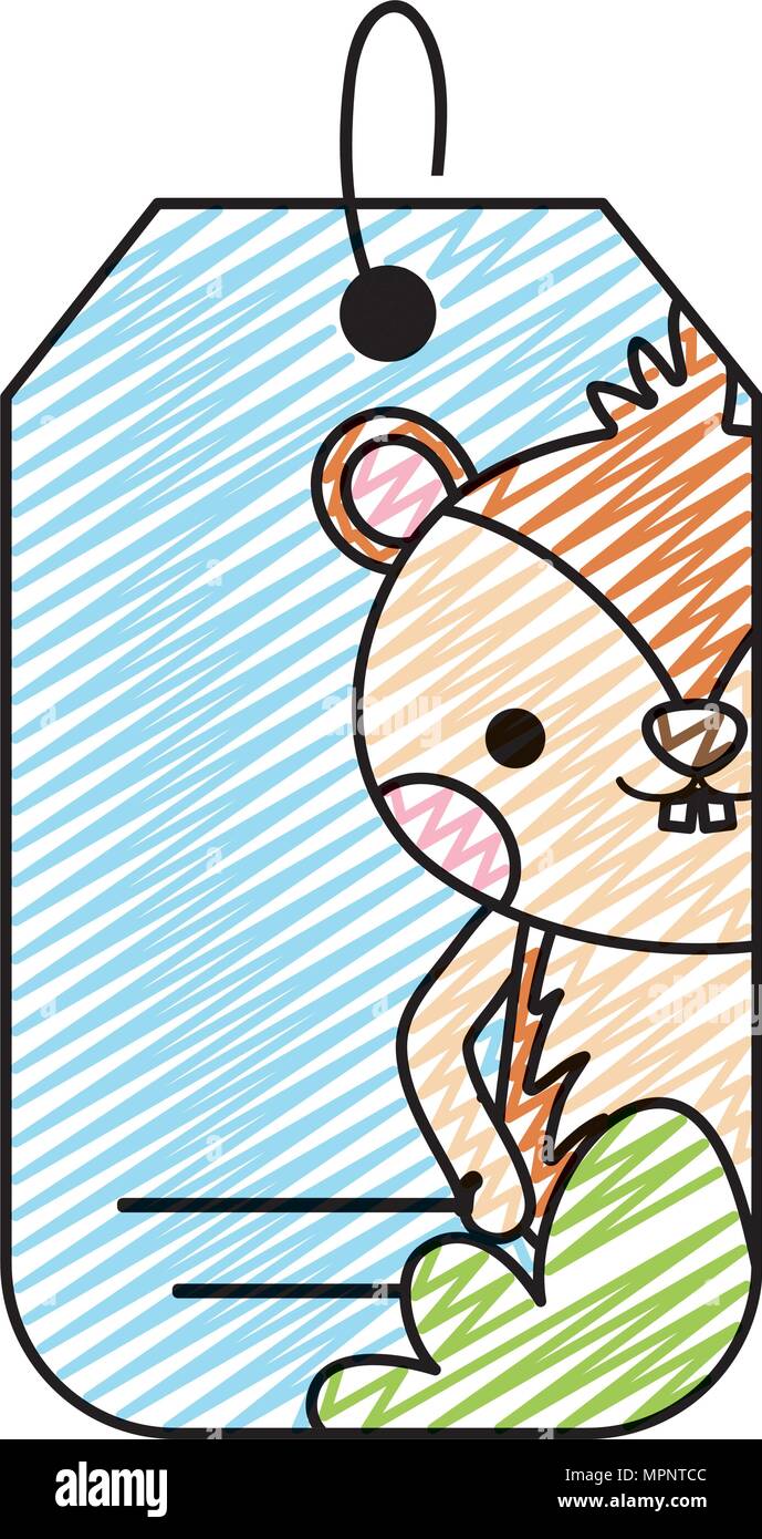 doodle tag chipmunk cute wild animal Stock Vector Image & Art - Alamy
