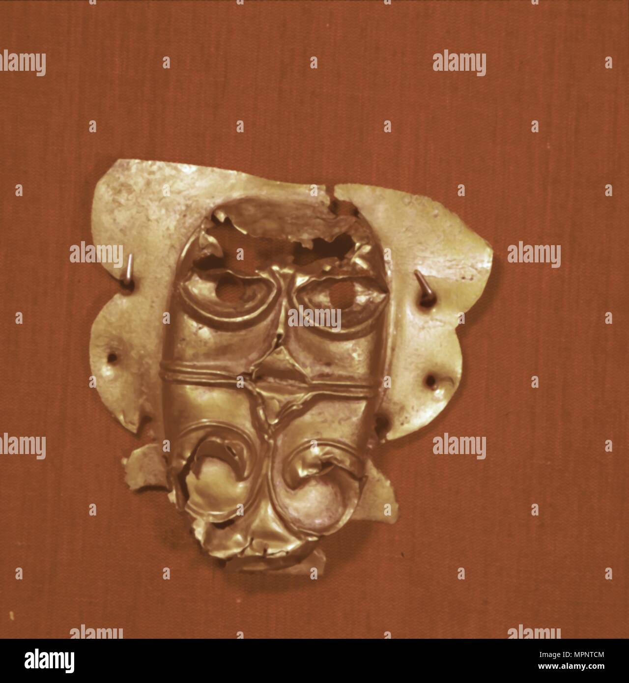 Celtic Bronze Mount of Stylised Human Head, Stanwick, Yorkshire, c1st ...