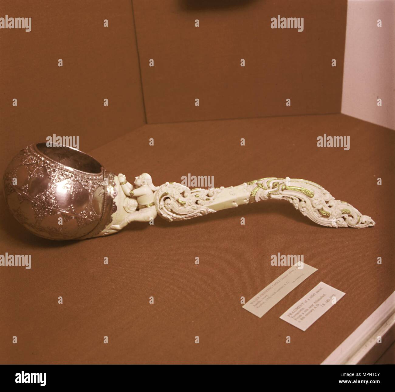 Water-Drinking Ladle, bowl in silver with ivory handle, Ceylon, 17th ...