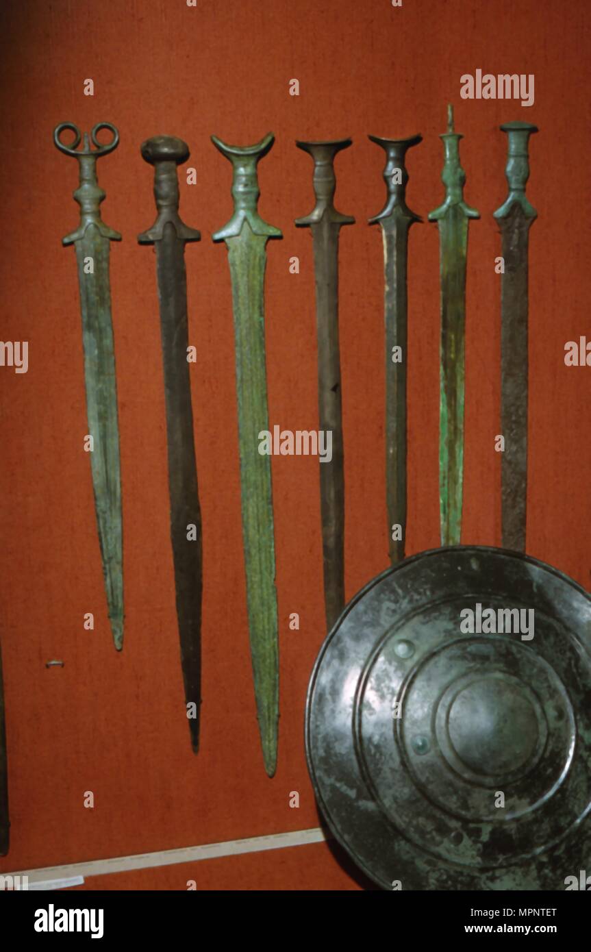 Bronze Swords and Shield from Bavaria. South Germany, 12th-8th century ...