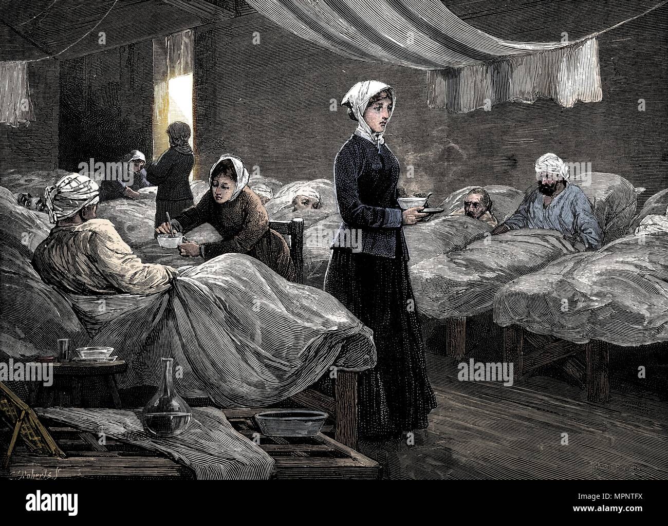Florence Nightingale in the barrack hospital at Scutari, c1880. Artist ...