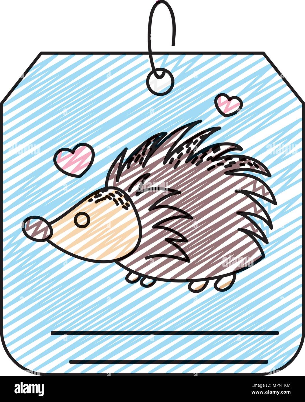 doodle tag porcupine cute wild animal Stock Vector Image & Art - Alamy