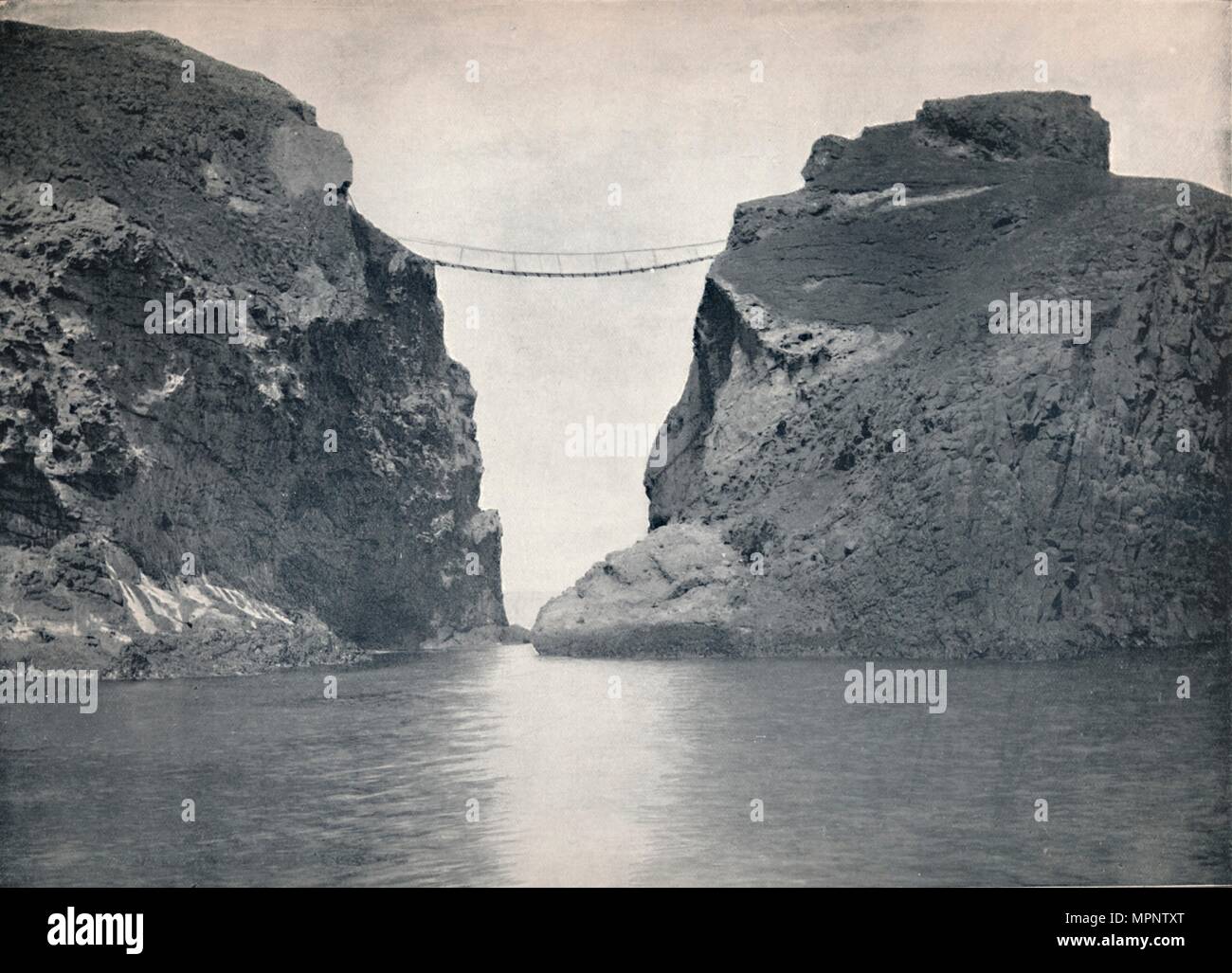 'Carrick-A-Rede - The Rope Bridge Across the Chasm', 1895. Artist ...