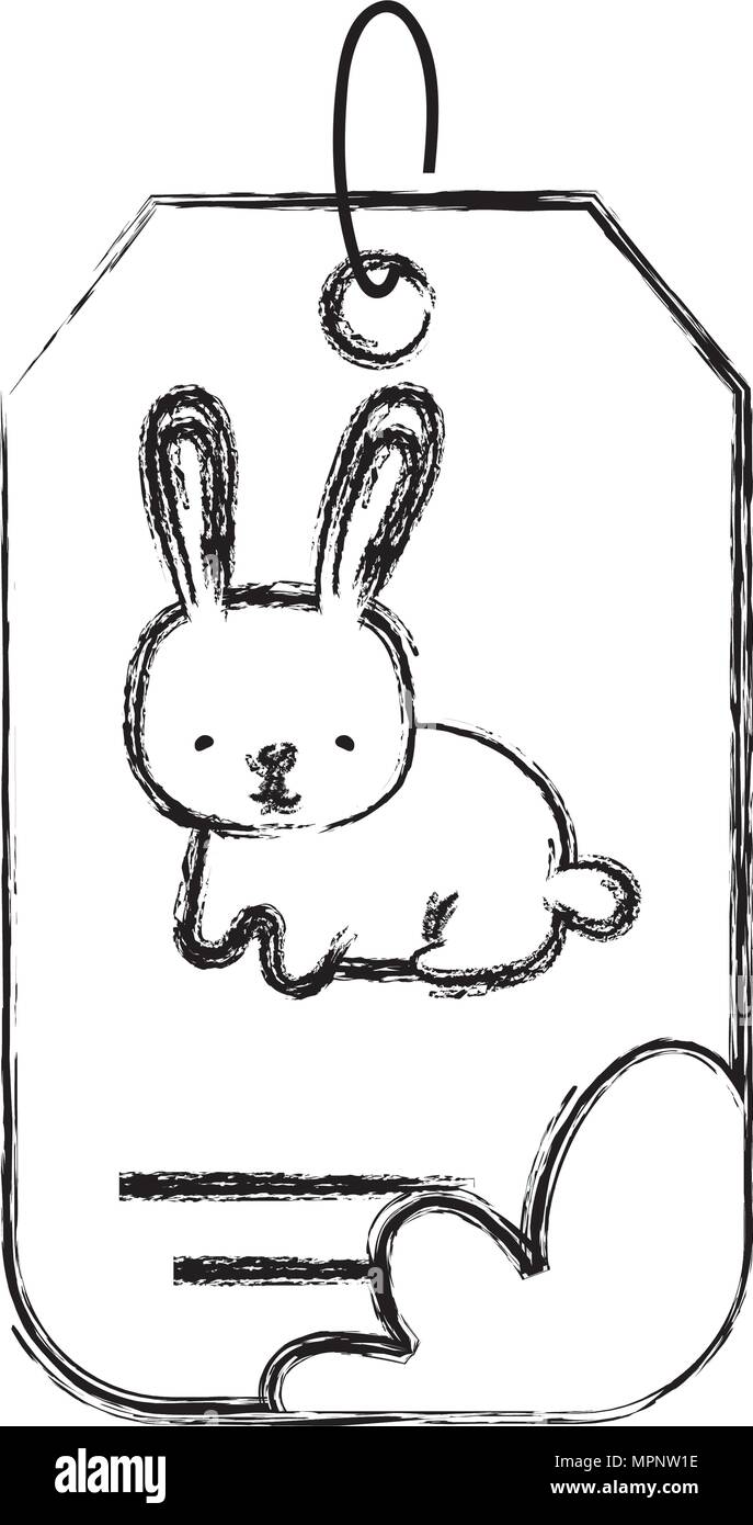 grunge tag rabbit running wild animal Stock Vector Image & Art - Alamy