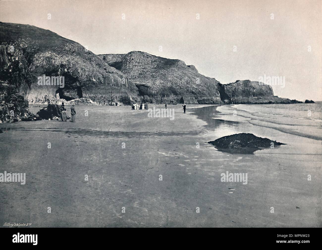 'Lydstep - The Cliffs and the Beach', 1895. Artist: Unknown Stock Photo ...