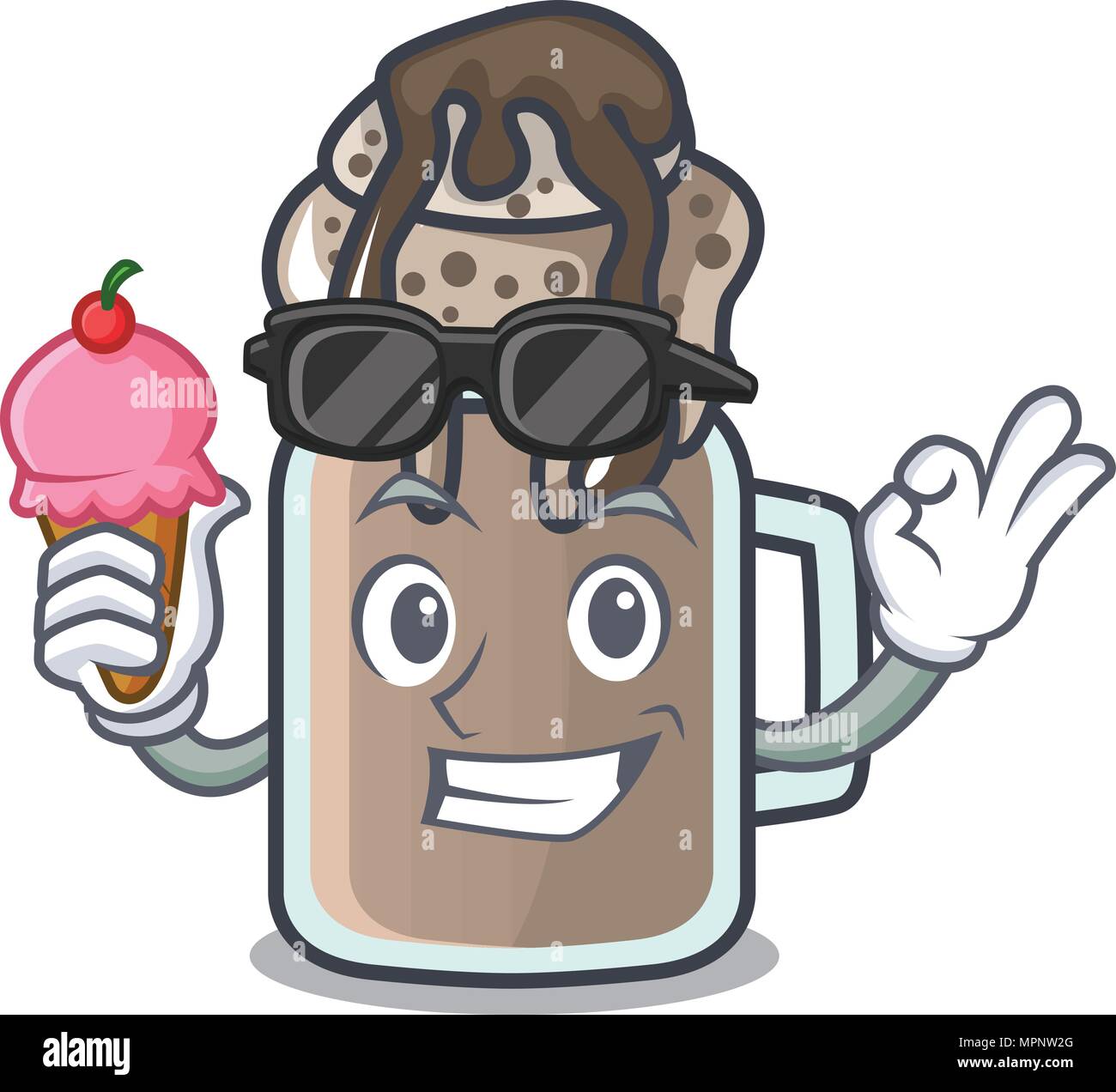 With ice cream milkshake character cartoon style Stock Vector Image ...
