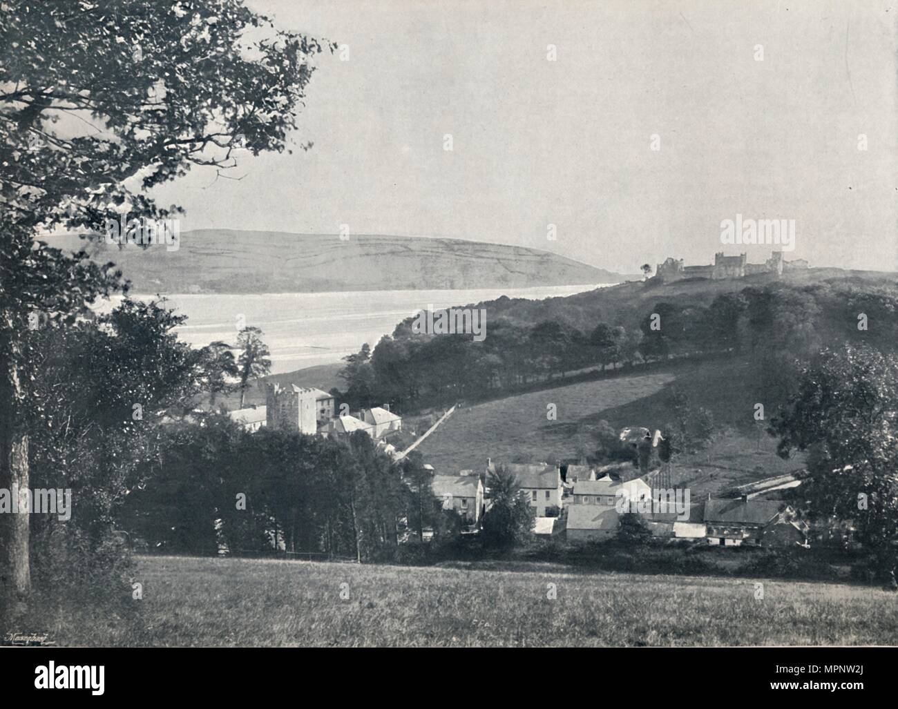 'Llanstephan - The Village and the Castle-Crowned Hill', 1895. Artist ...