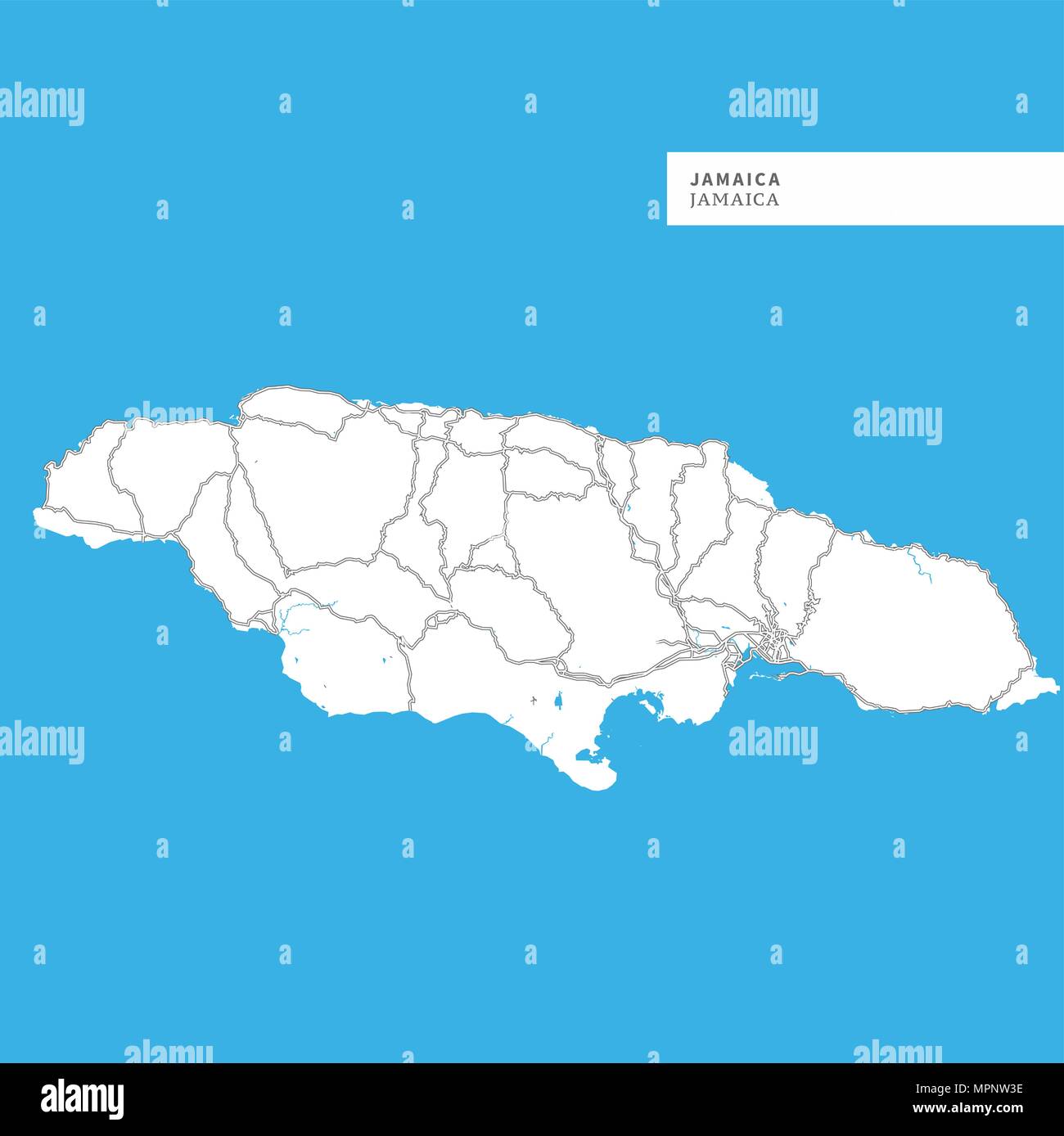 Outline Map Country Jamaica High Resolution Stock Photography and ...