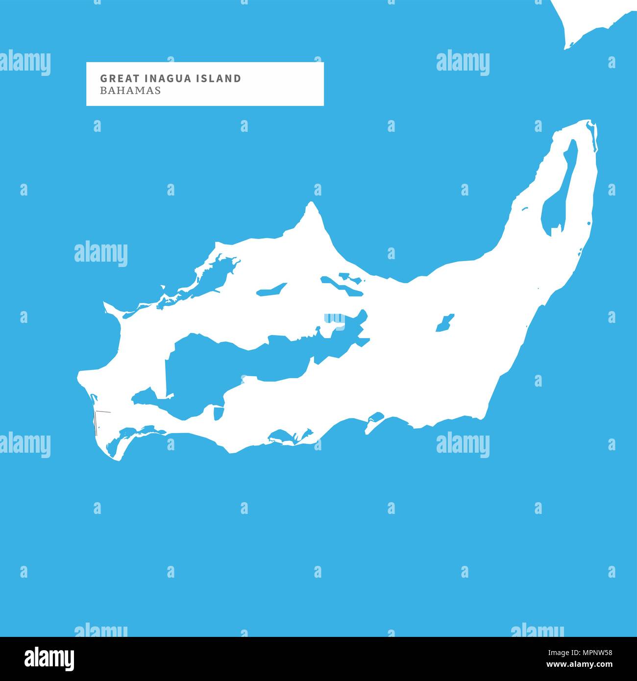 Map of Great Inagua Island, Bahamas, contains geography outlines for ...