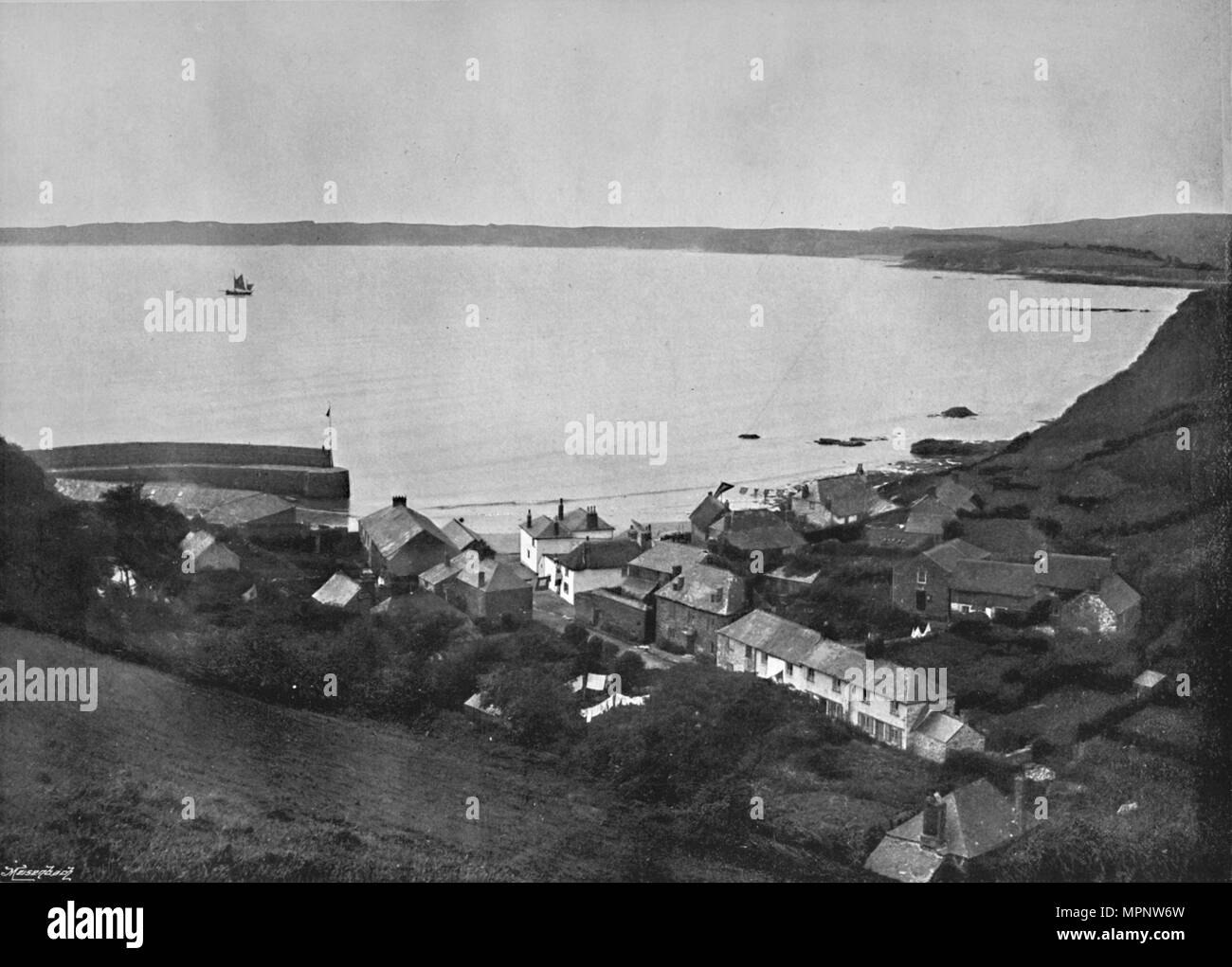 Cornwall polkerris view Black and White Stock Photos & Images - Alamy