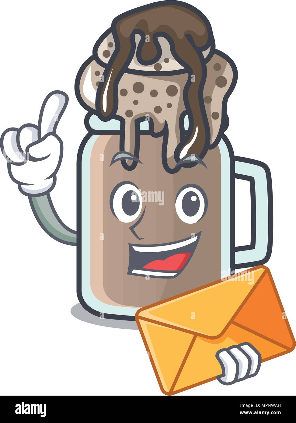 With envelope milkshake character cartoon style Stock Vector Image ...