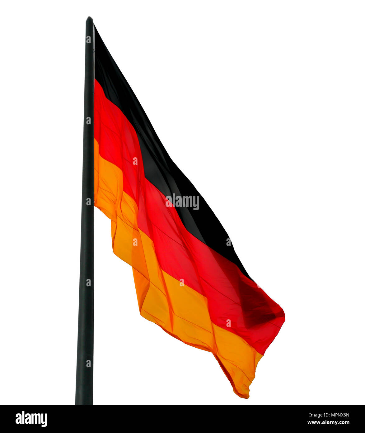 Isolated German flag on white background Stock Photo - Alamy