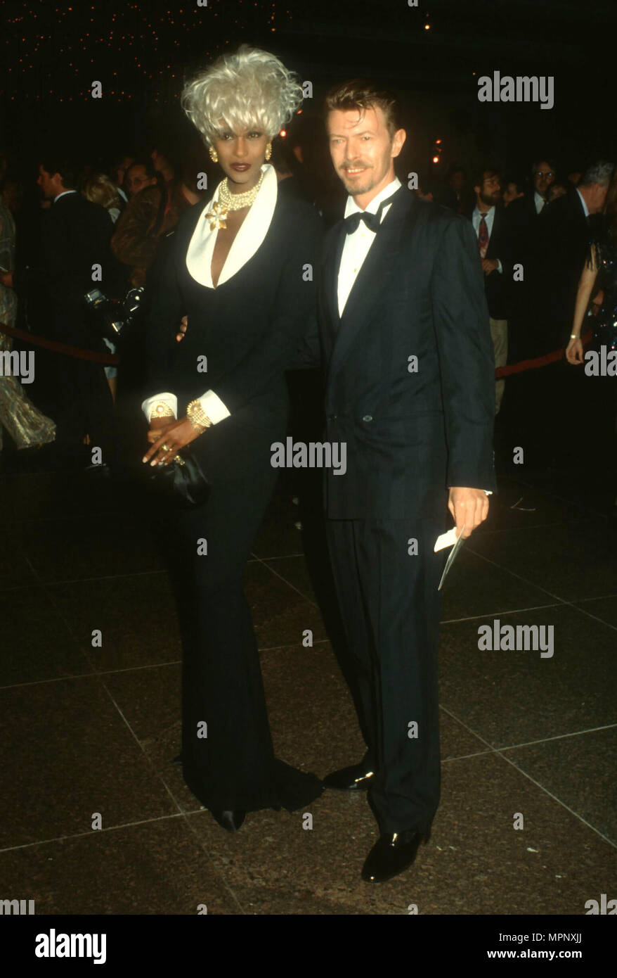 WEST HOLLYWOOD, CA - MARCH 4: (L-R) Model Iman and singer David Bowie ...