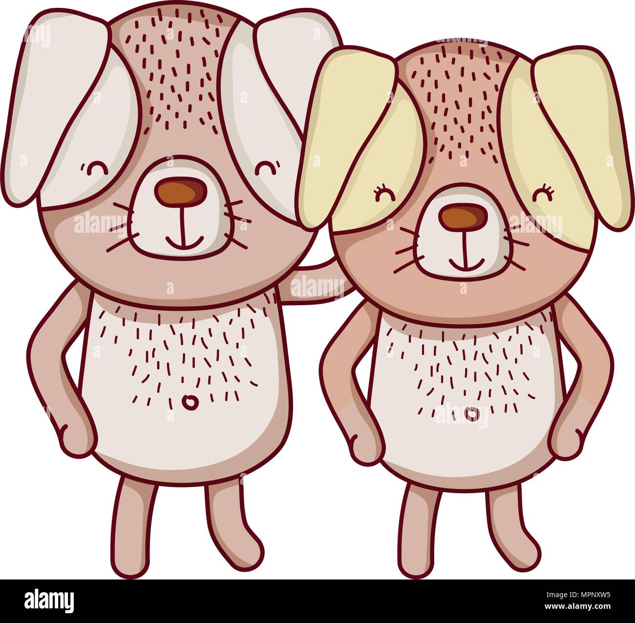 couple dog together cute animal Stock Vector Image & Art - Alamy
