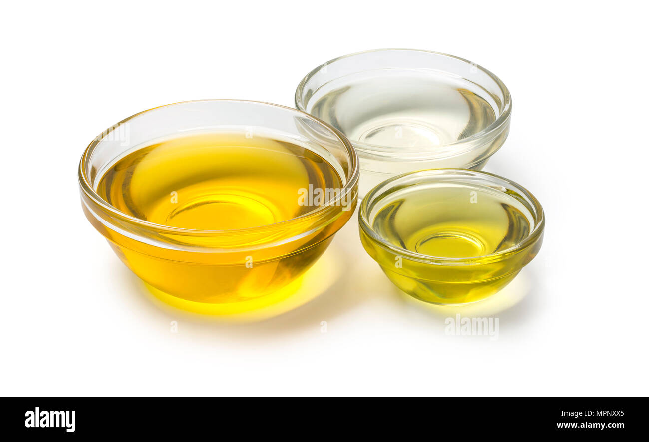 A bowl of oil on white background with clipping path Stock Photo - Alamy