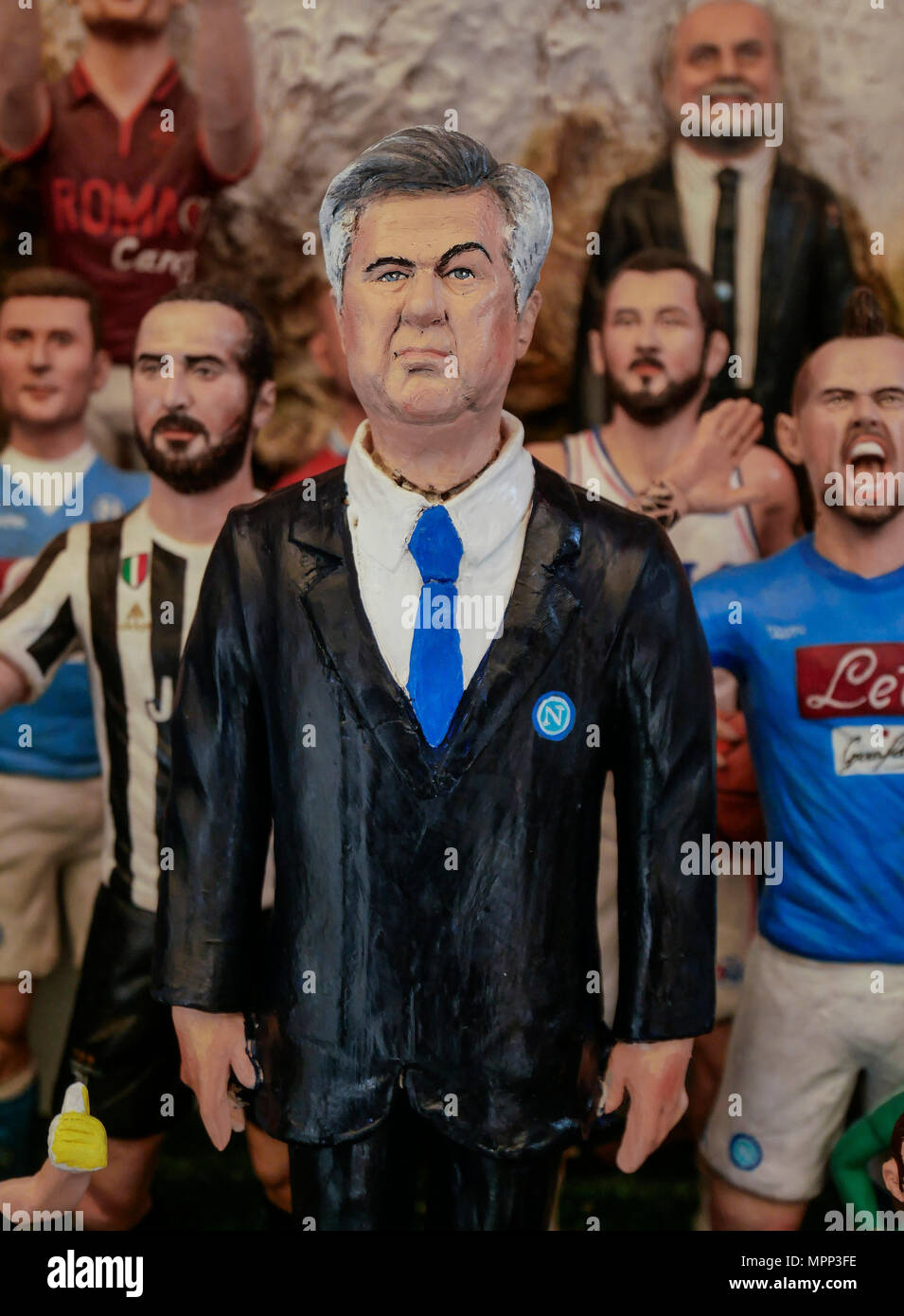 Carlo Ancelotti, the new coach of the SSC Napoli team, immediately ...