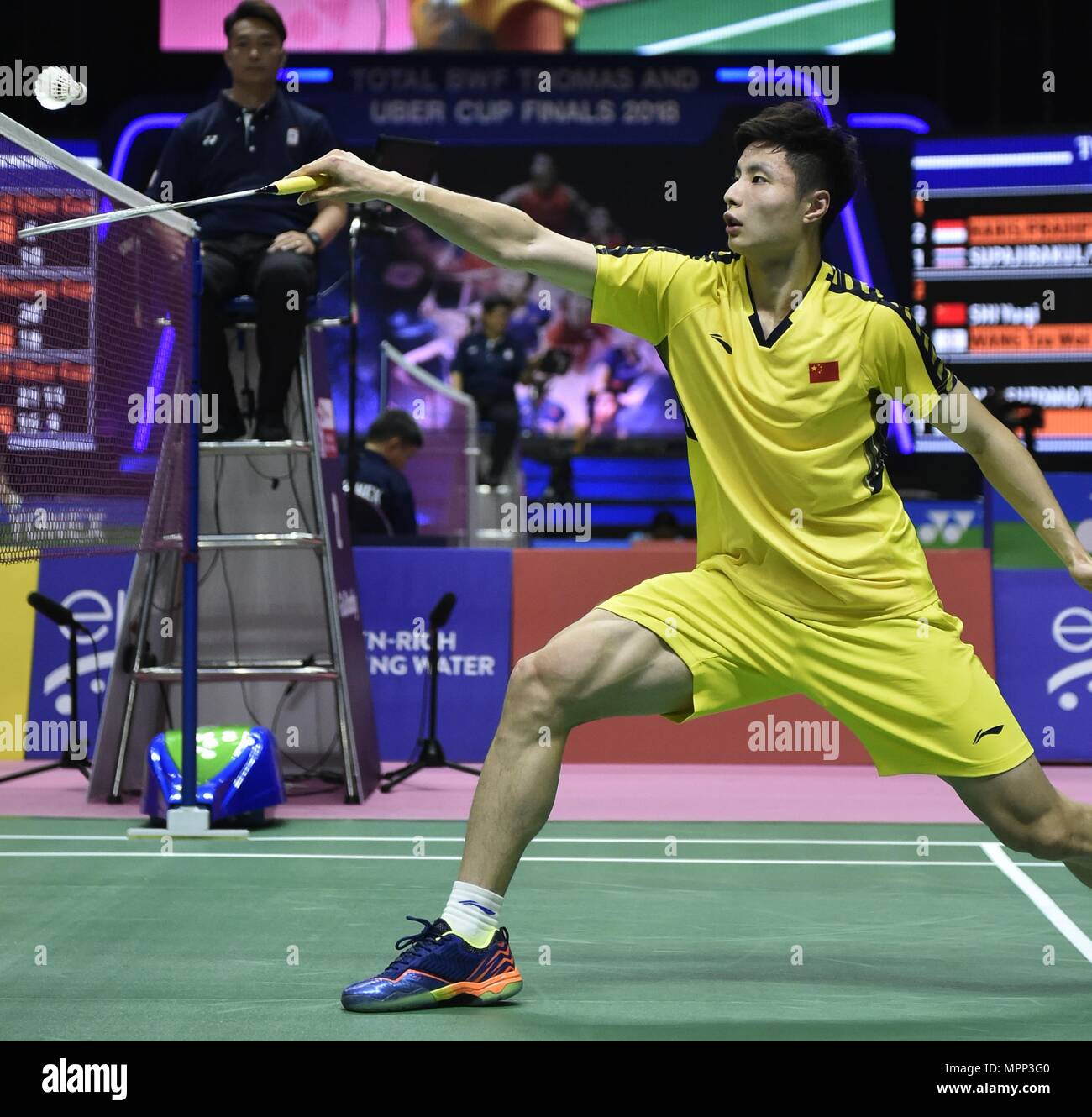 Bangkok, Thailand. 24th May, 2018. Shi Yuqi of team China hits a return ...