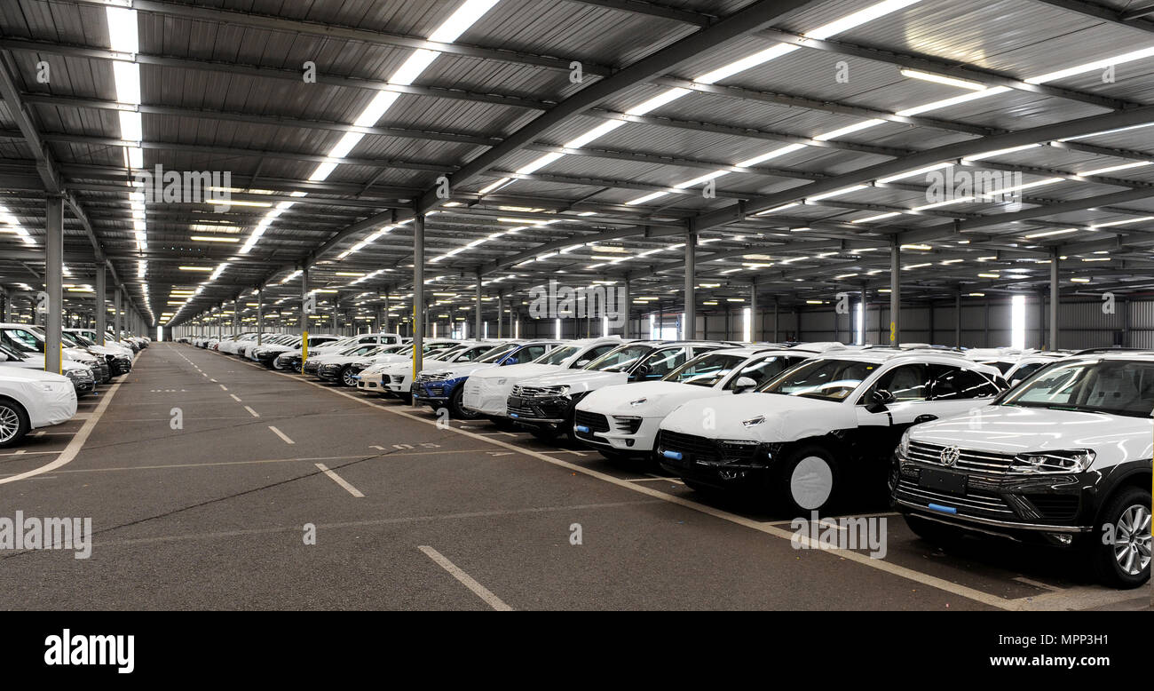 Bremerhaven, Germany. 02nd Oct, 2015. New cars manufactured by German ...