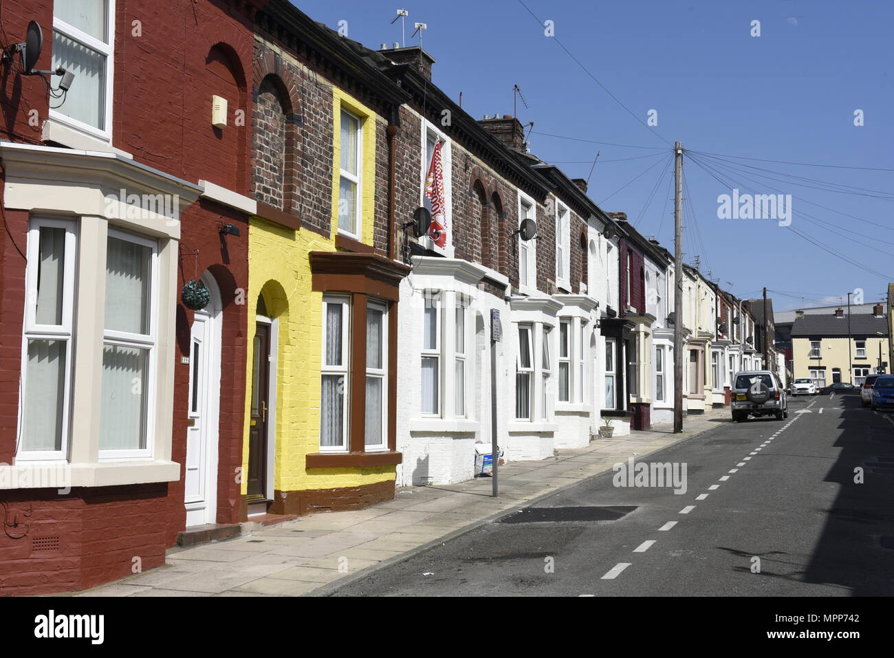 Terraced housing in anfield one flag hi-res stock photography and ...