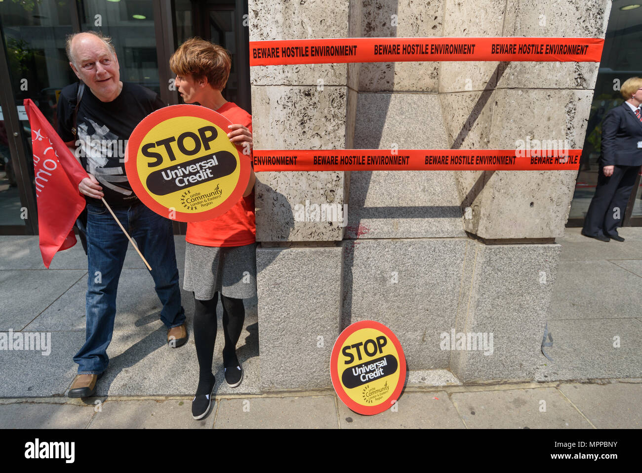 Hostile environment protest tape hi-res stock photography and images ...