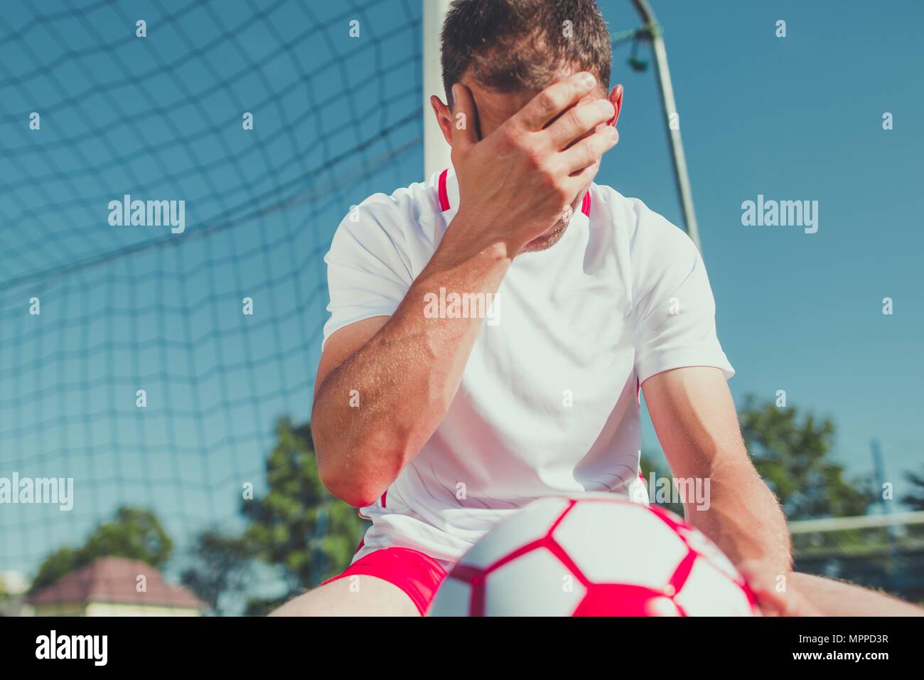 Soccer Fan Frustration. Devastated Caucasian Euro Football Fan in His ...