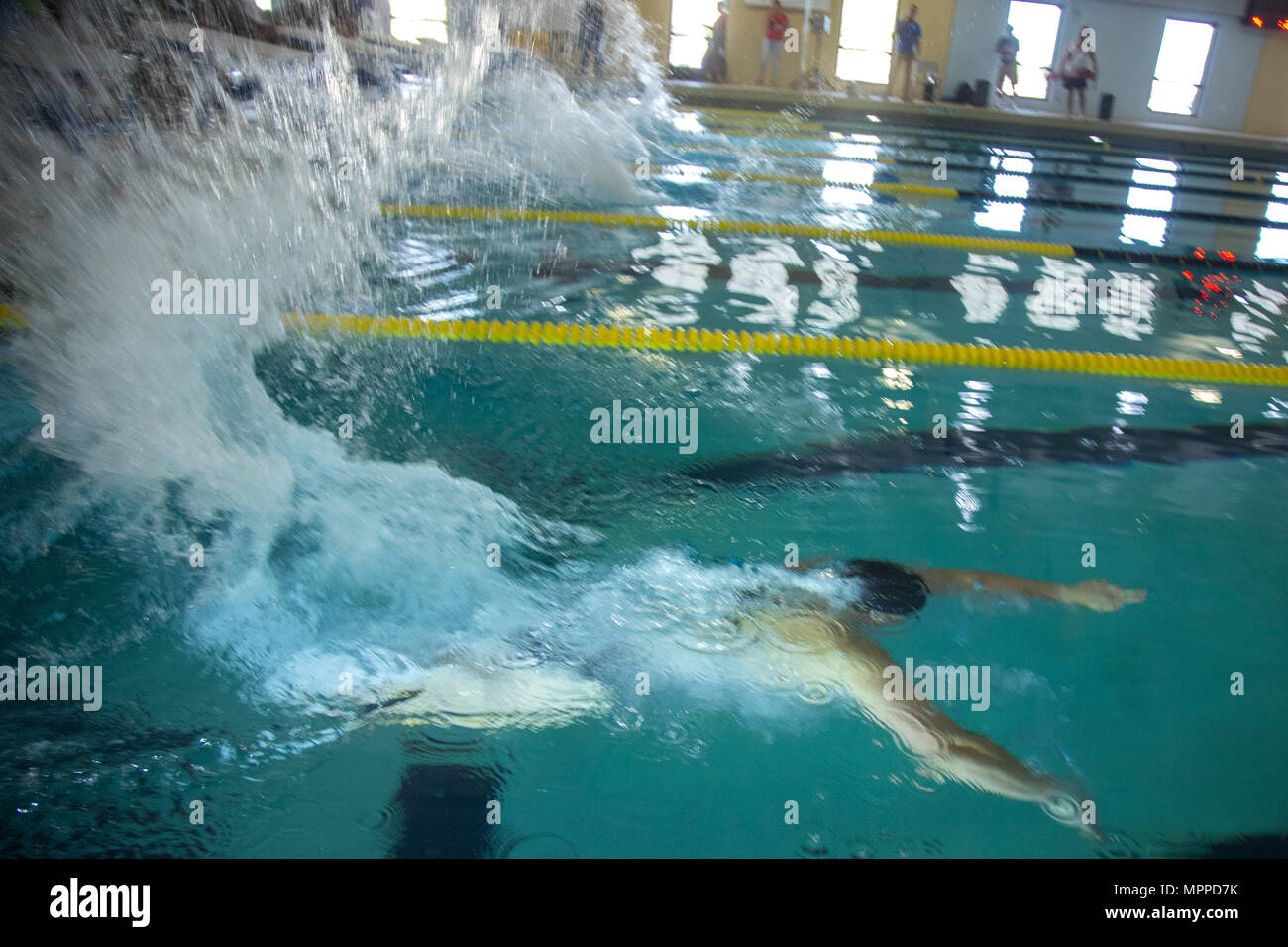 U.S. Army veterans Christy Gardner, compete in the swimming event at ...