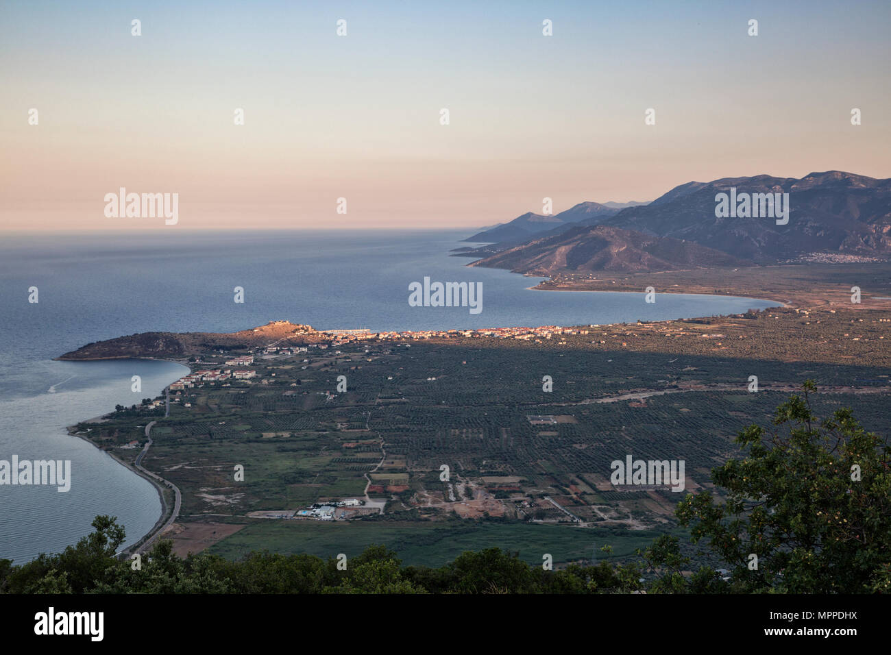 To paralia astros fertile plain astros evening hi-res stock photography ...
