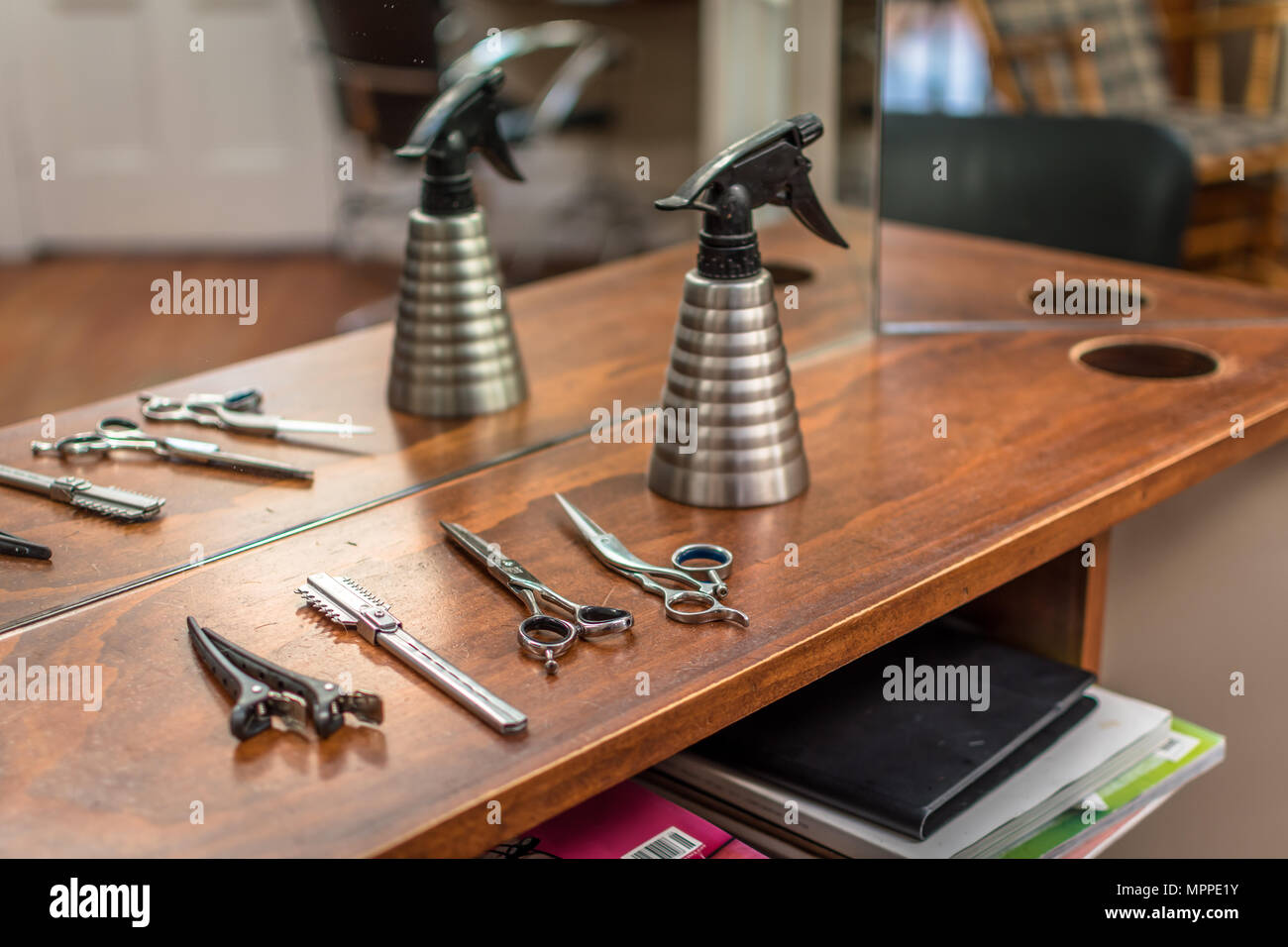 Hair salon equipment Stock Photo - Alamy