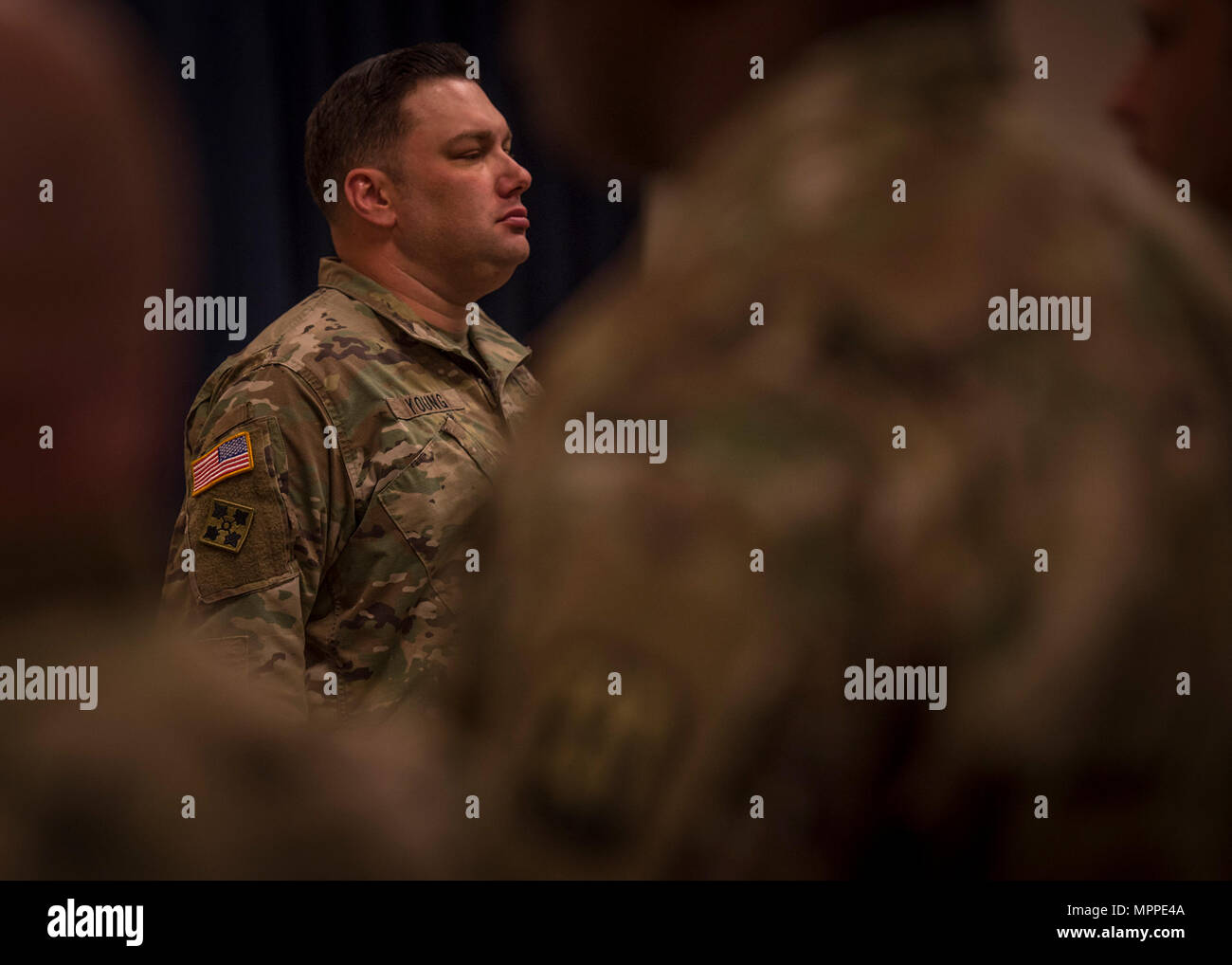 U.S. Army Reserve Sgt. Jason Young, commander of Det. 5, 982nd Combat ...