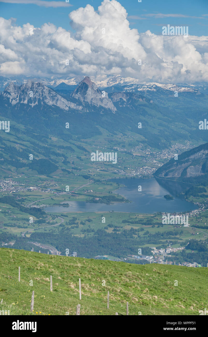 Lauerzersee, mythen, steinerberg, seewen sz and steinen as seen from ...