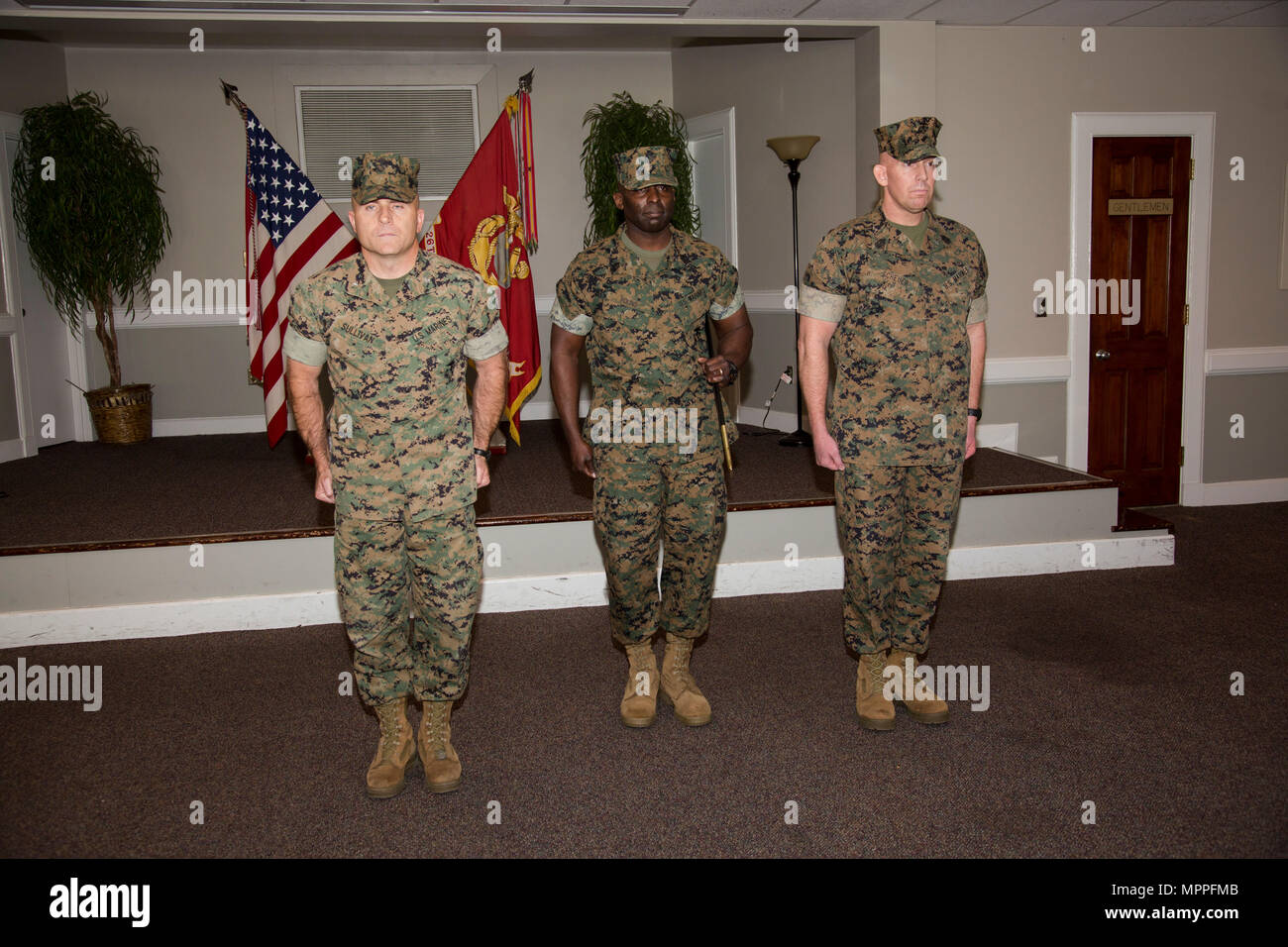 From left, U.S. Marine Corps Col. Farrell J. Sullivan, commanding ...