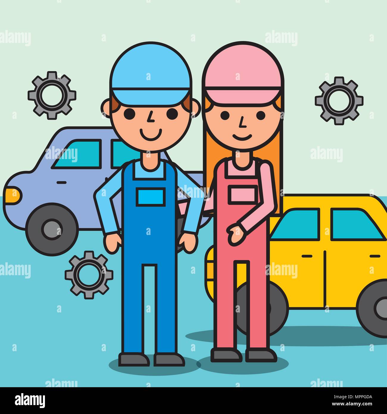 Mechanic boy cartoon hi-res stock photography and images - Alamy