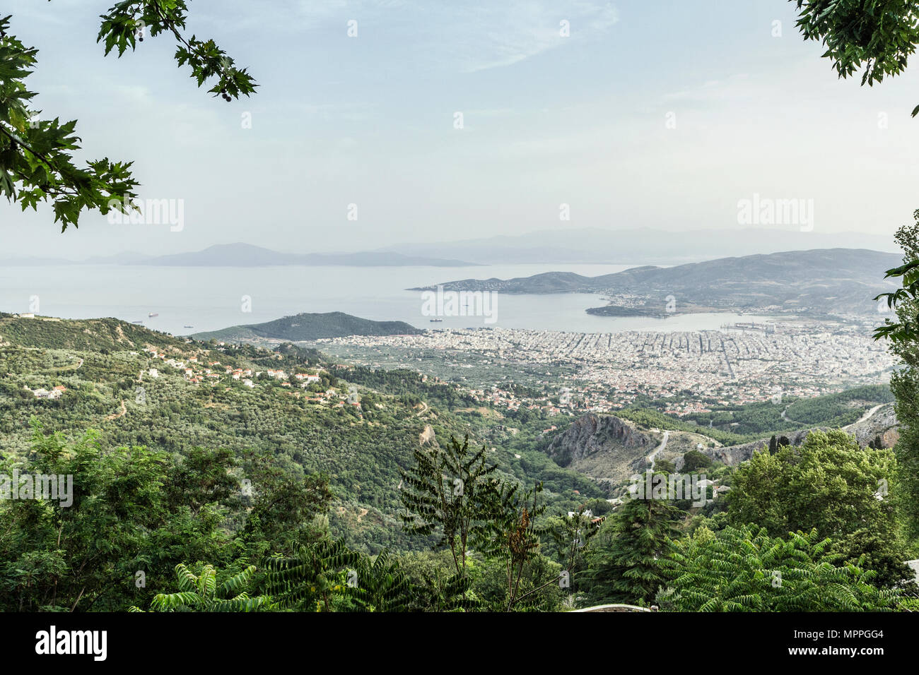 Greece, Thessalia, Volos, Makrinitsa, Balcony of Mt. Pelion, Pagasetic ...