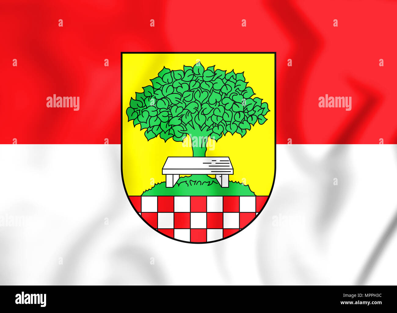 3D Flag of Halver (North Rhine-Westphalia), Germany. 3D Illustration ...